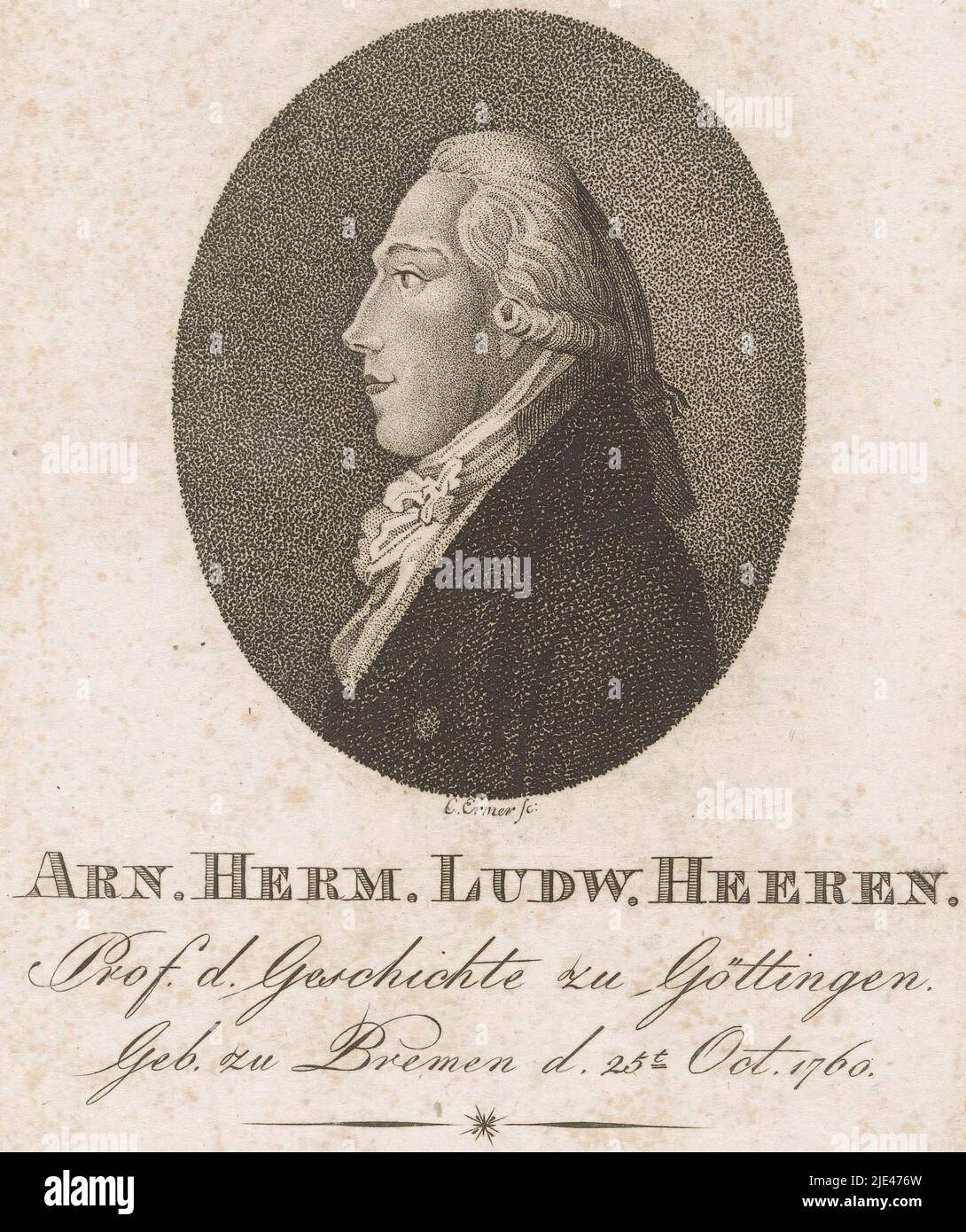 Portrait of Arnold Hermann Ludwig Heeren, Christian Ermer, 1796 - 1855 ...