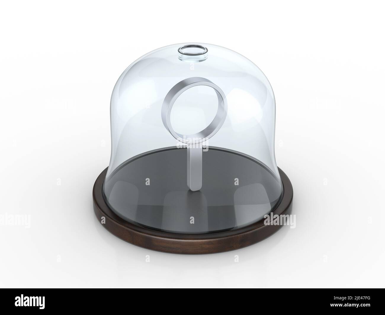 Magnifier symbol under the dome on a white background. 3d illustration ...