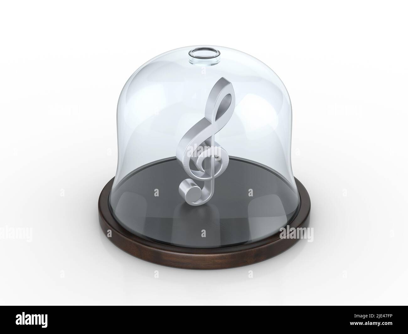 Music note symbol under the dome on a white background. 3d illustration ...
