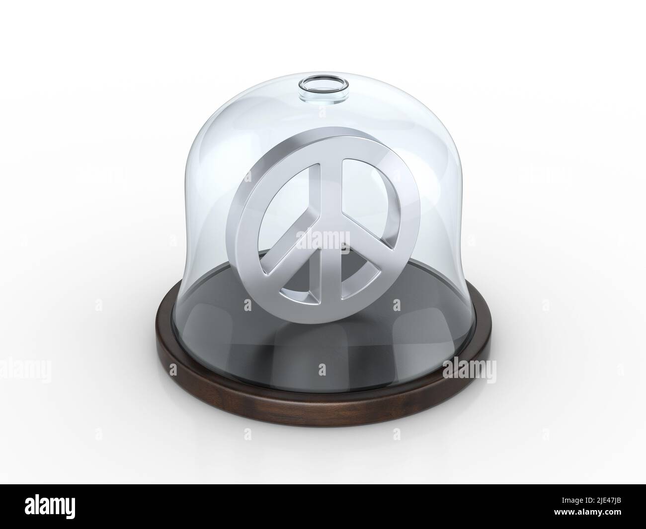 Peace symbol under the dome on a white background. 3d illustration ...