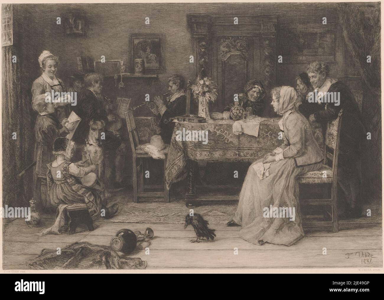 Music-making company. F. v. Uhde p., William Unger, after Fritz von ...