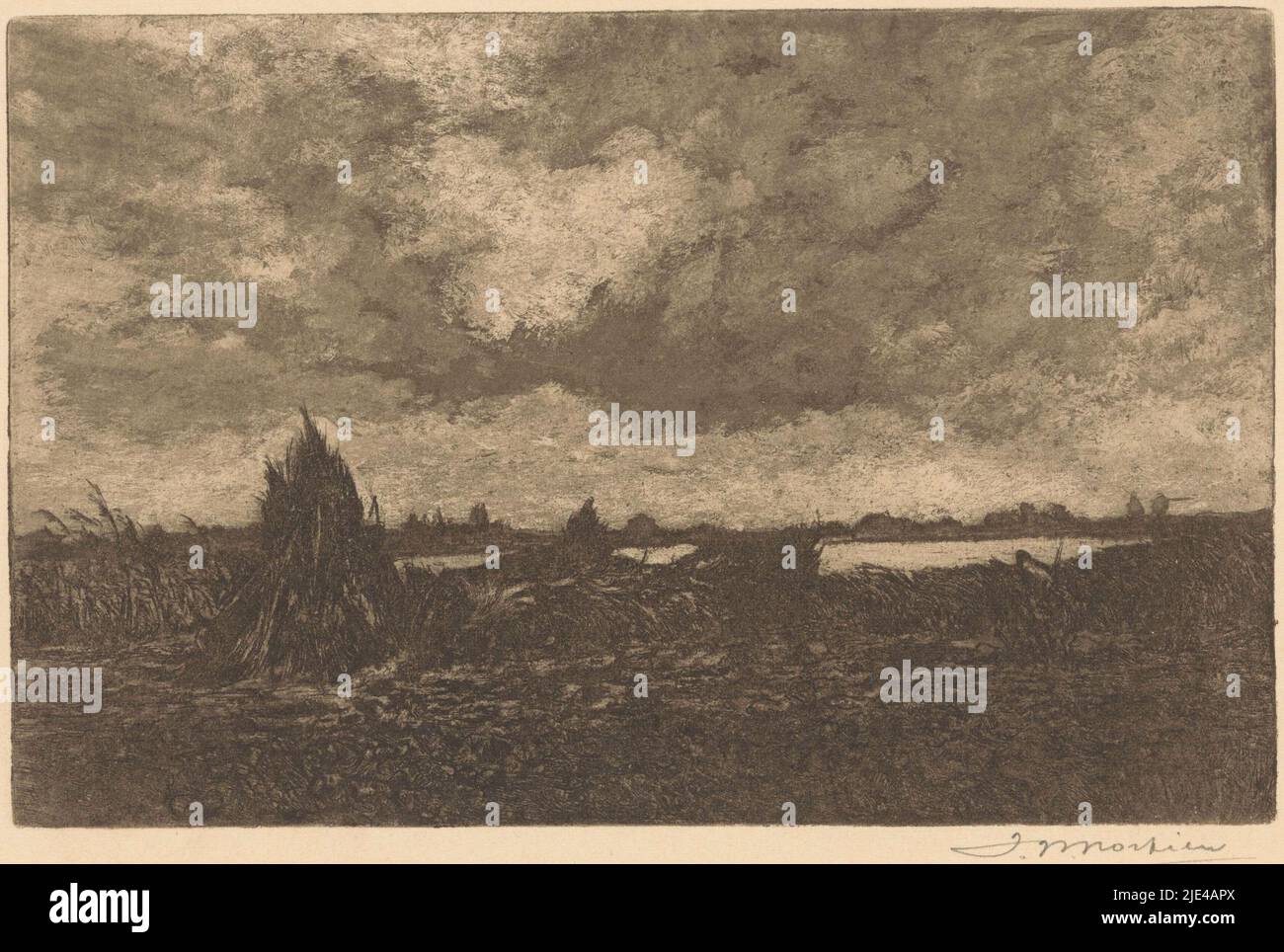 Landscape with river near Gouda, Jan Willem Nortier, 1874 - 1919, In ...