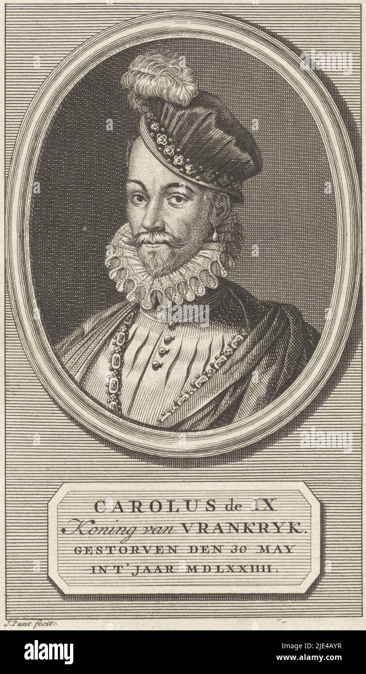 Portrait of Charles IX, King of France, Jan Punt, 1786, Portrait of ...