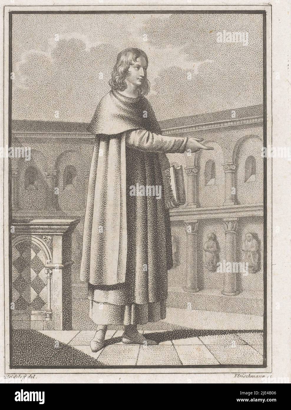 Portrait of Eginhard, Friedrich Fleischmann, after Carl Alexander von ...