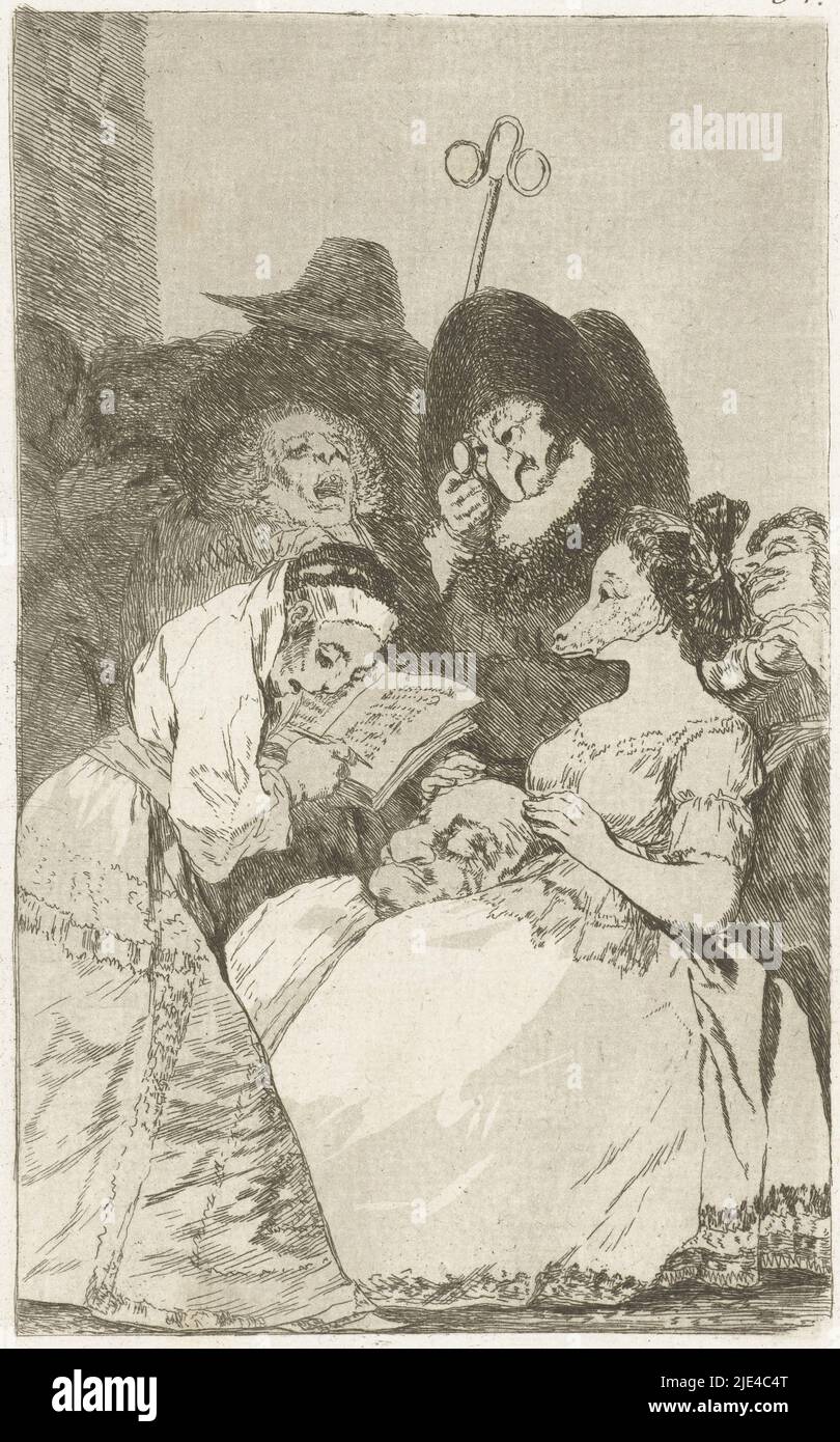 The Descent, Francisco de Goya, 1797 - 1799, A woman wearing a mask in ...
