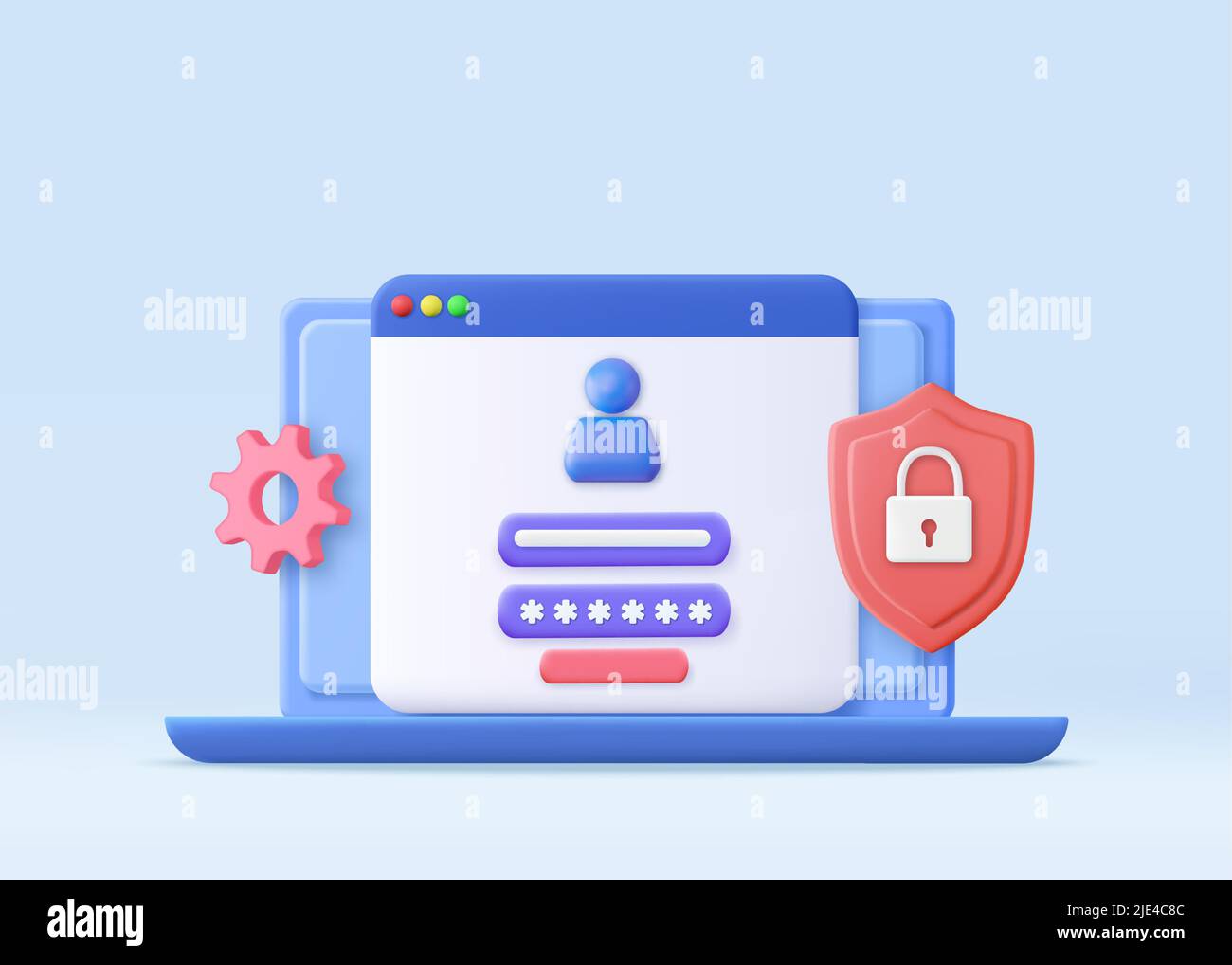 3d Login and password concept Stock Vector Image & Art - Alamy
