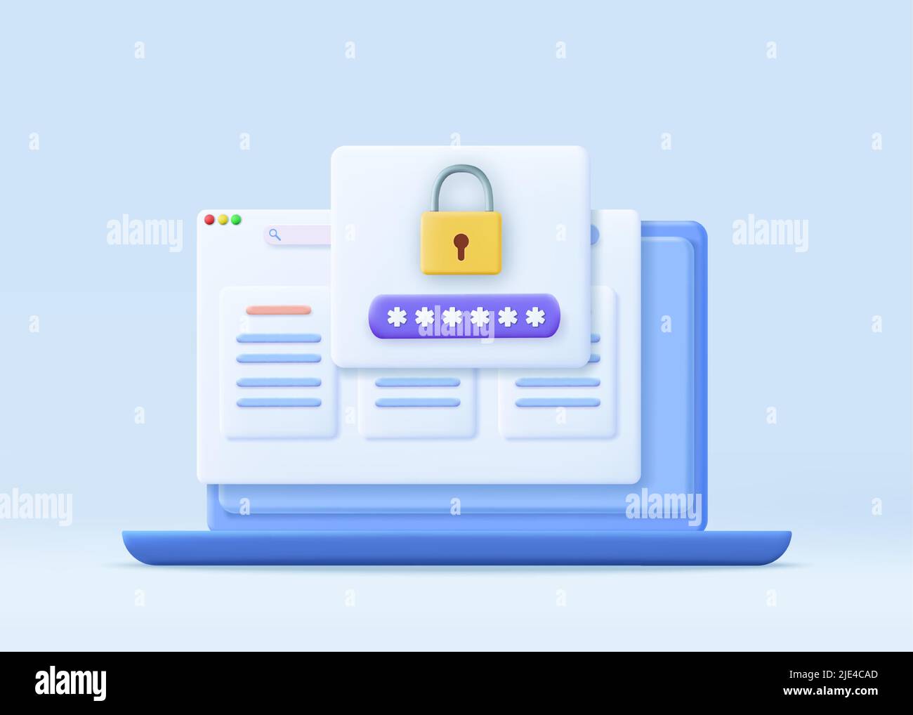 3d Password security access website notice Stock Vector Image & Art - Alamy