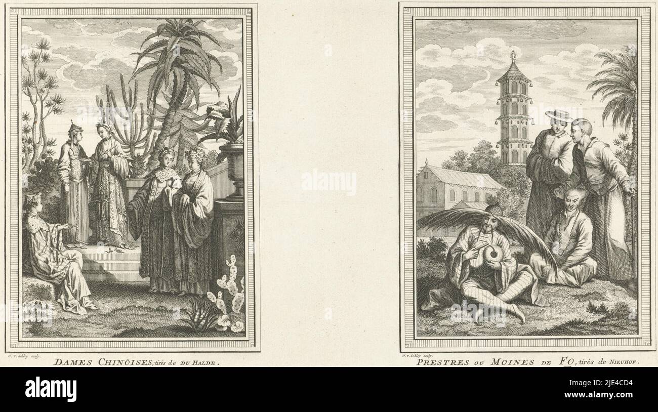 Chinese women and priests of Fo, Jacob van der Schley, 1725 - 1779 ...