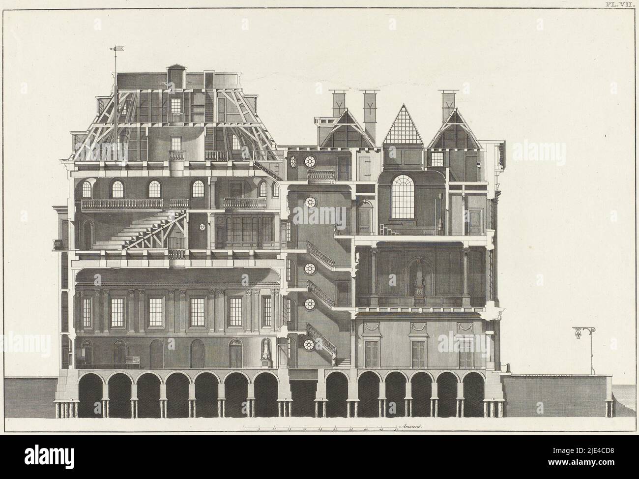 Section of Felix Meritis building in Amsterdam (Pl. VII), Noah van der ...