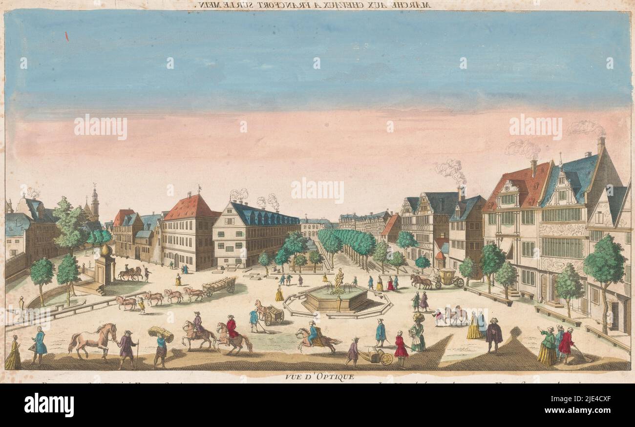 View of the Rossmarkt in Frankfurt am Main, anonymous, 1700 - 1799, In ...