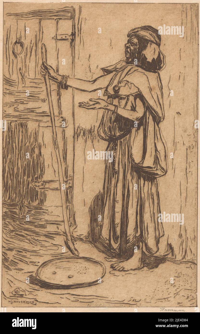 Begging figure with walking stick, possibly in Morocco, Hendrik ...