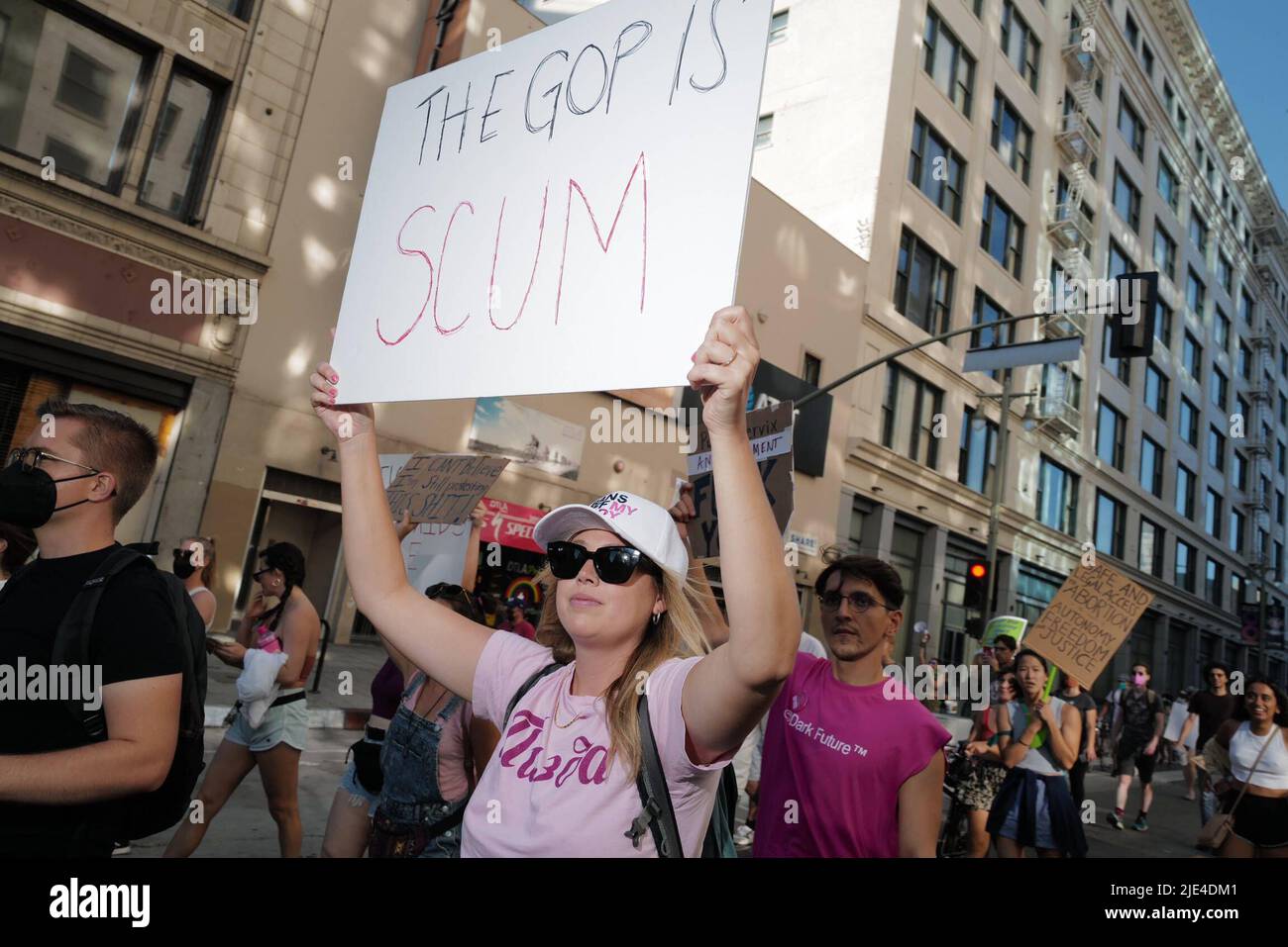 Los Angeles, California, USA. 24th June, 2022. Pro abortion protest in ...