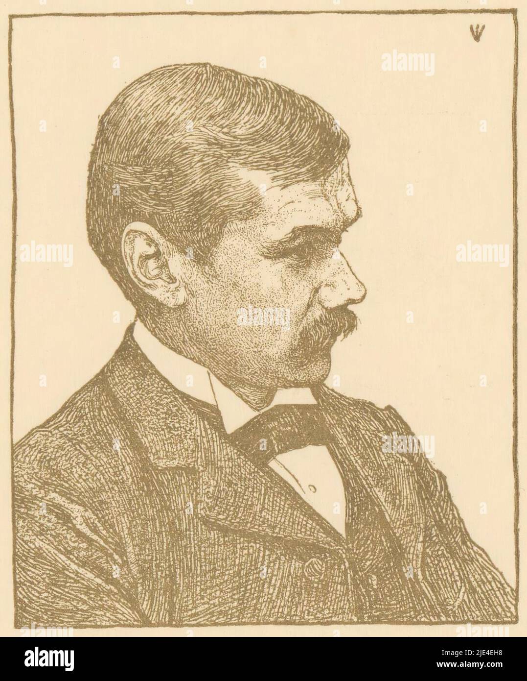 Portrait of Frederik van Eeden, Jan Veth, 1880 - 1900, print maker: Jan ...