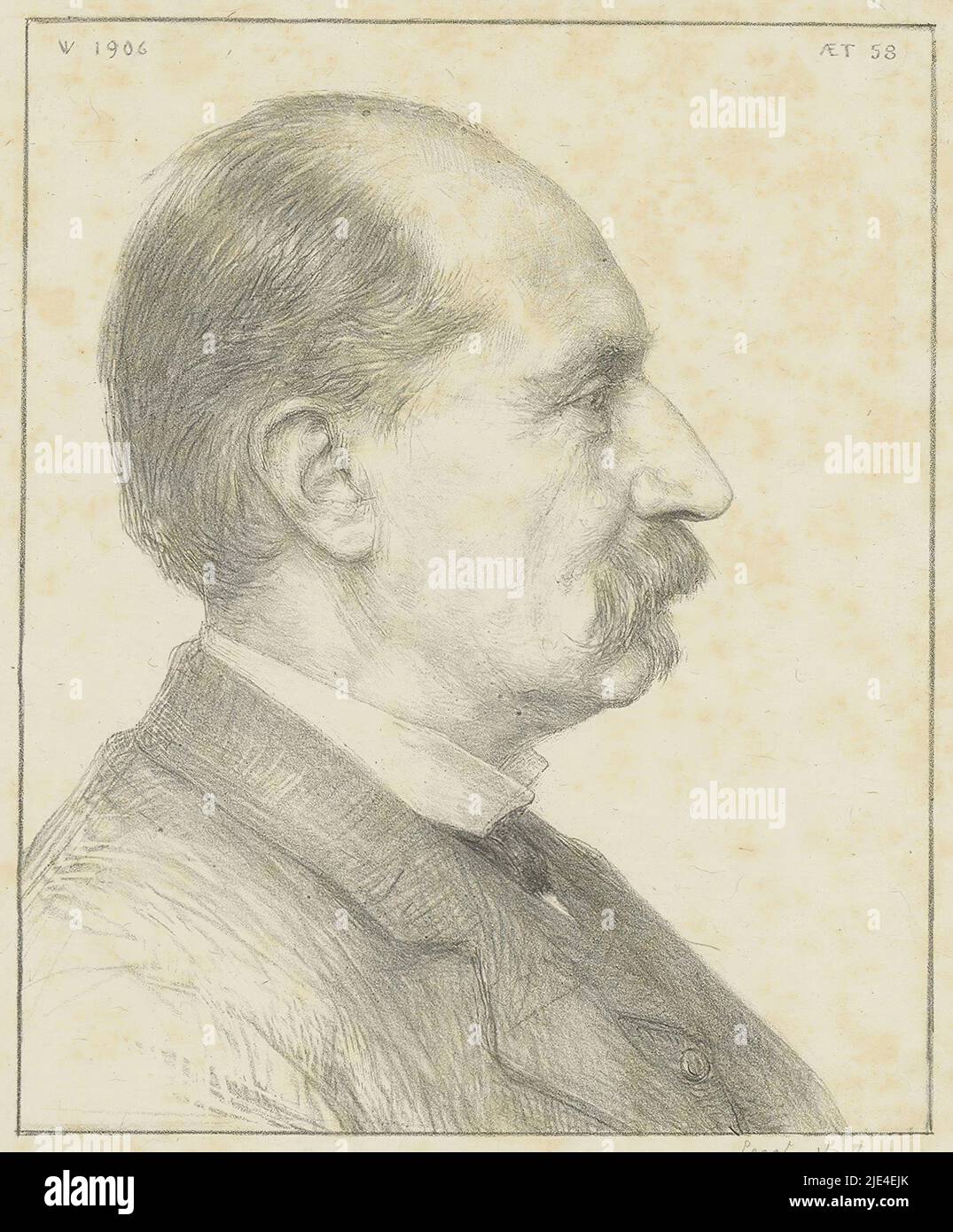 Portrait of Diederik Johannes Korteweg, Jan Veth, 1906, print maker ...