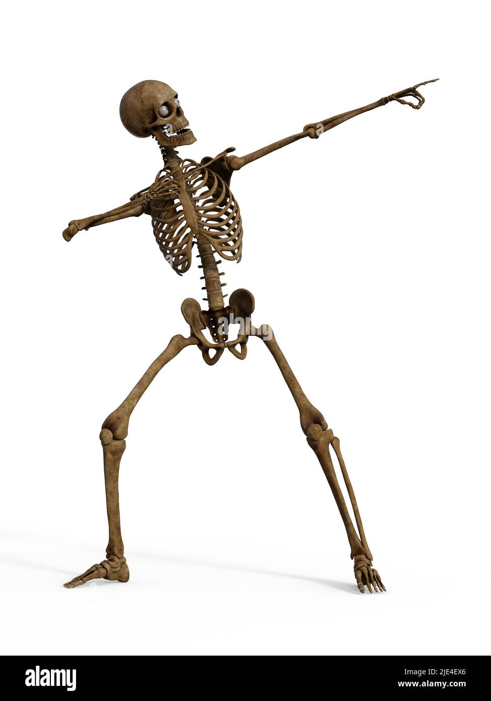 3d-illustration of an isolated fantasy skeleton making a bolt Stock ...