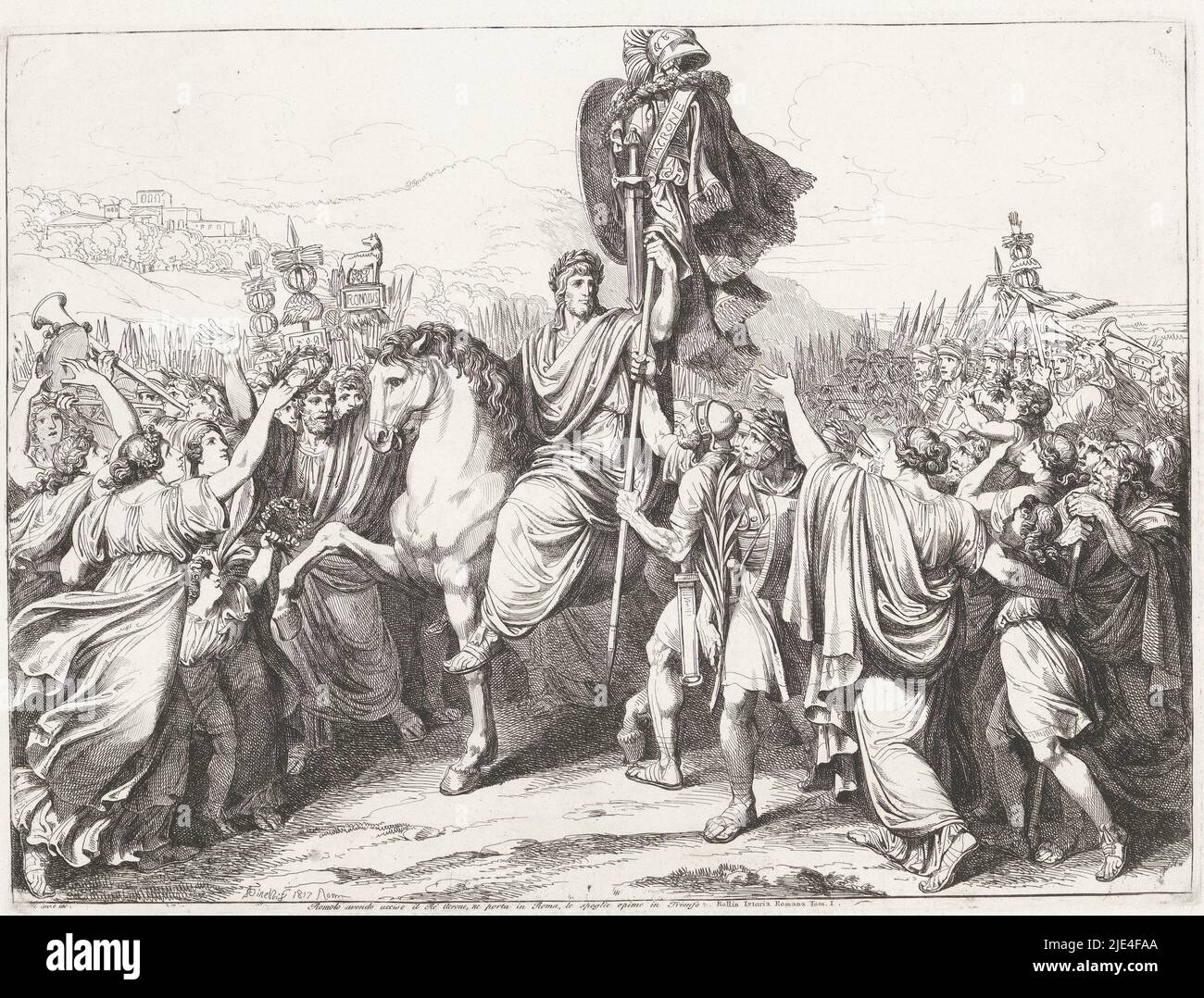 Triumph of Romulus over Acron, Bartolomeo Pinelli, 1817, Triumph of ...
