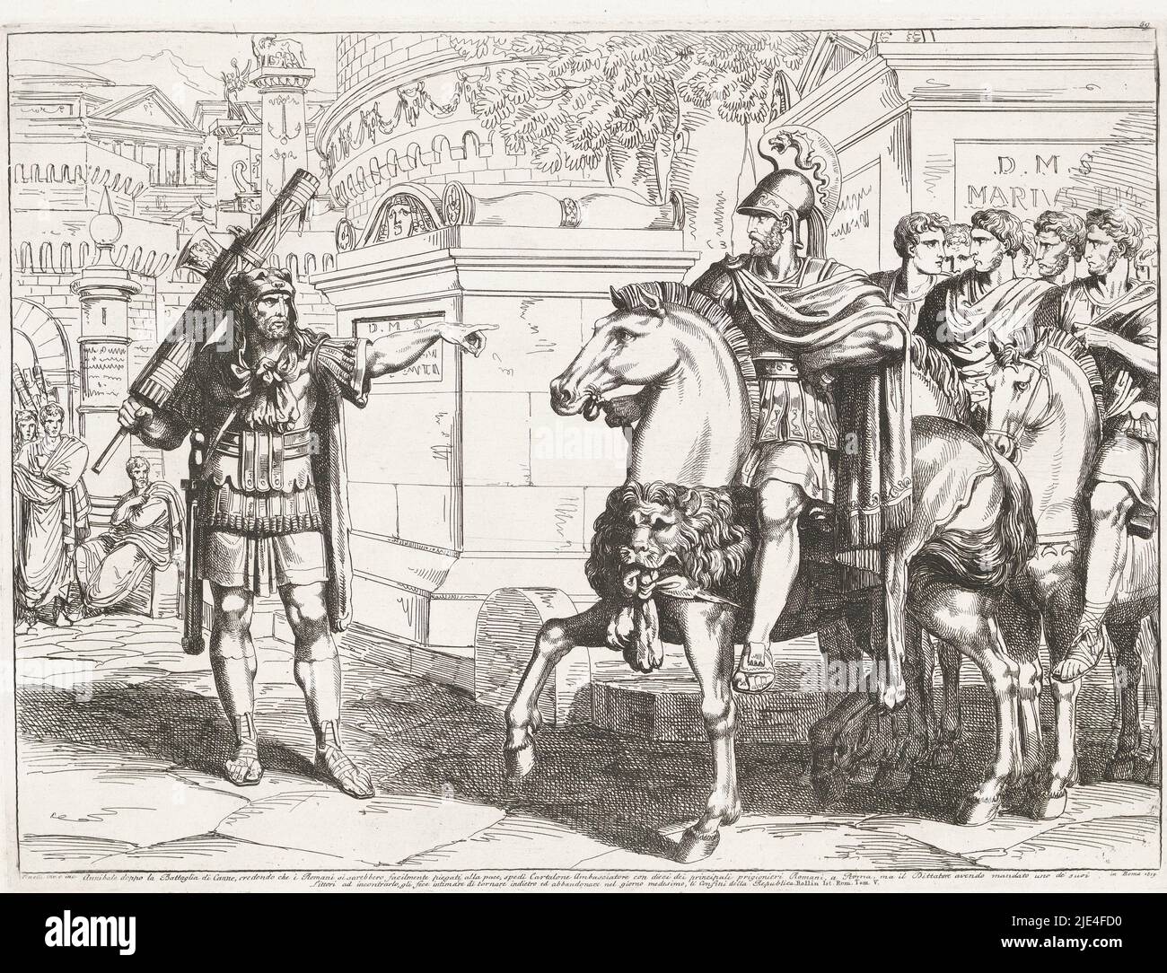 Envoy of Hannibal with ten Roman prisoners to Rome, Bartolomeo Pinelli ...