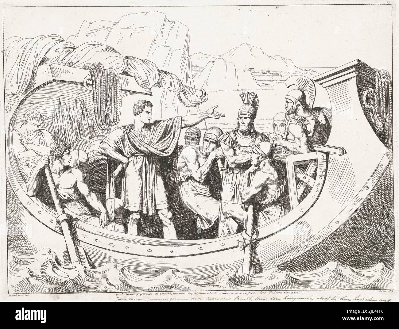 Julius Caesar captured by pirates, Bartolomeo Pinelli, 1819, Julius ...