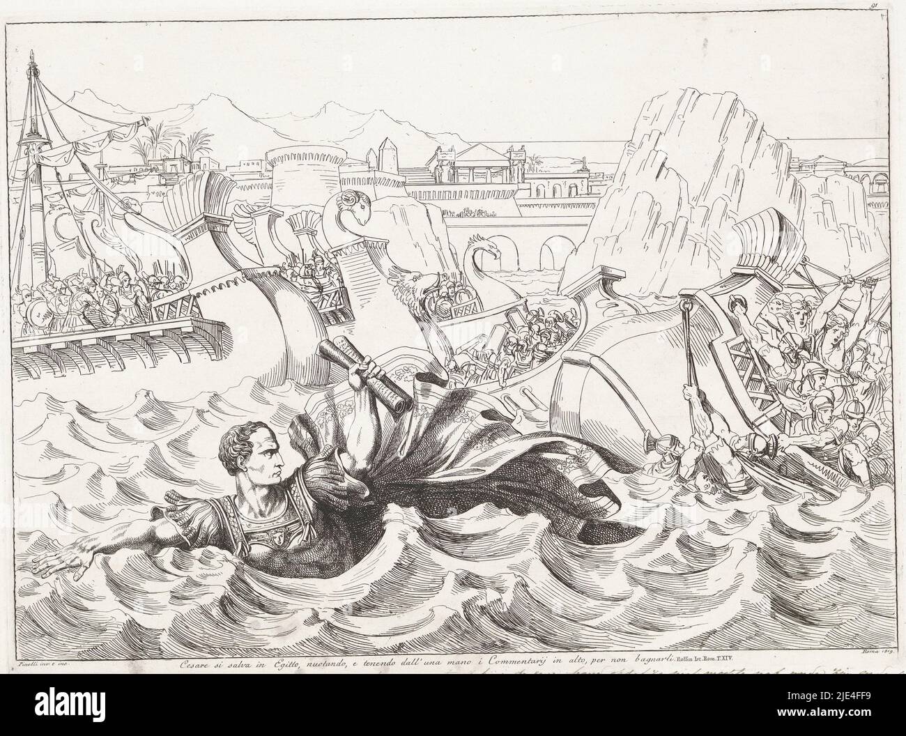 Julius caesar swims off hi-res stock photography and images - Alamy