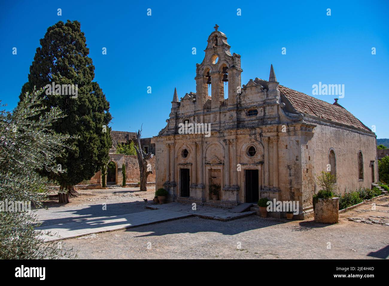 The orthodox monastery of Arkadi on the Greek island of Crete Stock ...