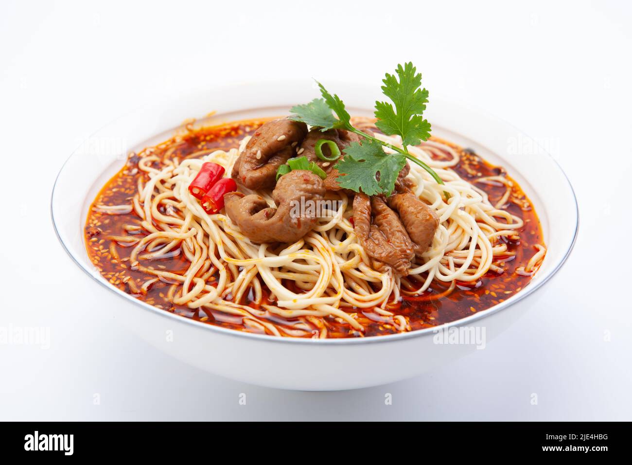 A bowl of intestine red oil Stock Photo - Alamy