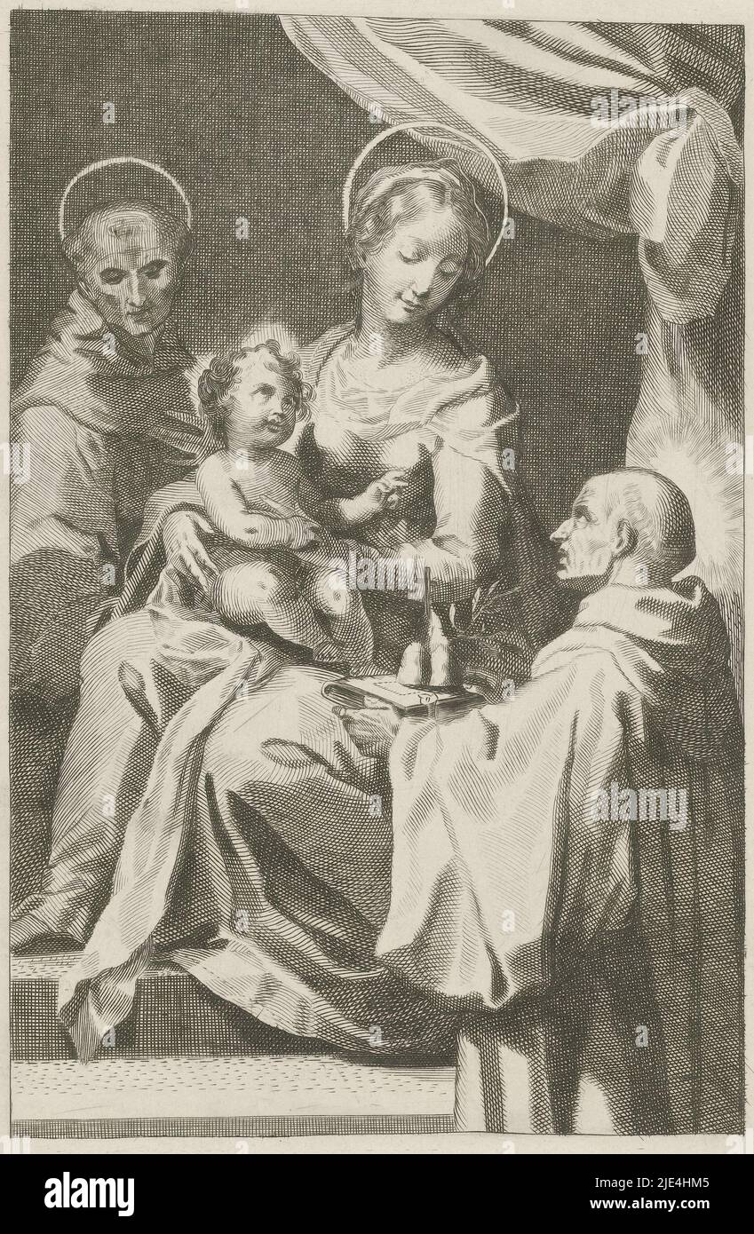 Mary with Child and Two Holy Monks, George Andries Karsen, 1861, Mary ...
