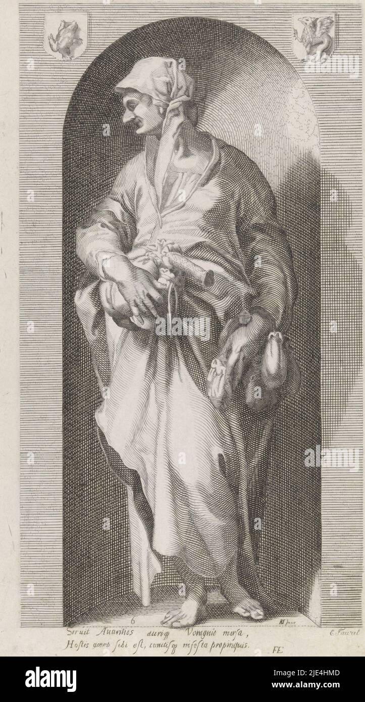 Avarice (Avaritia), Edouard Taurel, after Jacob Matham, after Hendrick ...