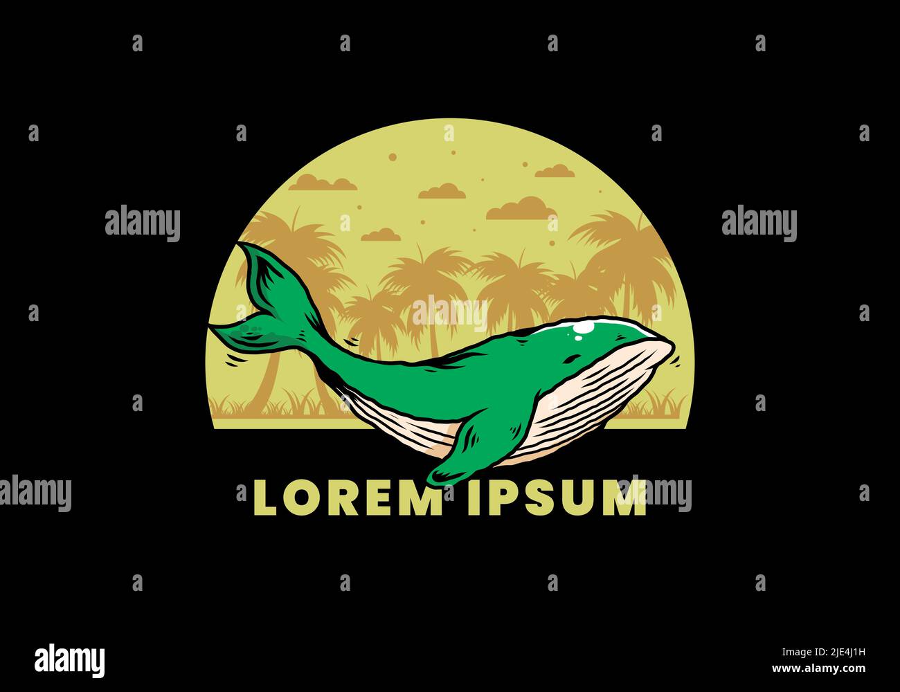 Illustration design of The big whale of ocean Stock Vector Image & Art ...