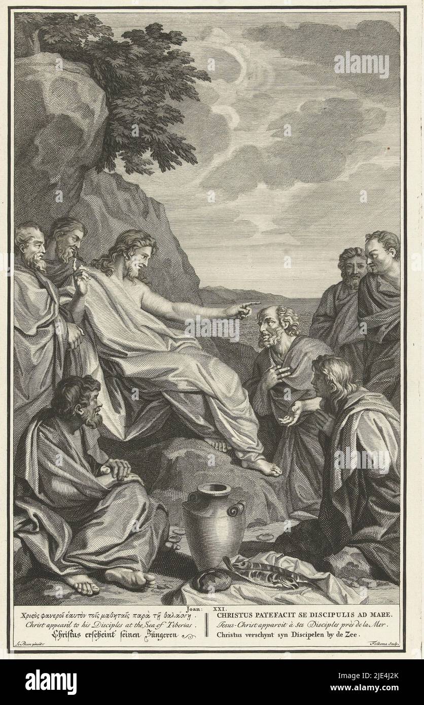 Christ appears at the Sea of Galilee, Jacob Folkema, after Charles Le Brun, 1702 - 1767, Christ ...
