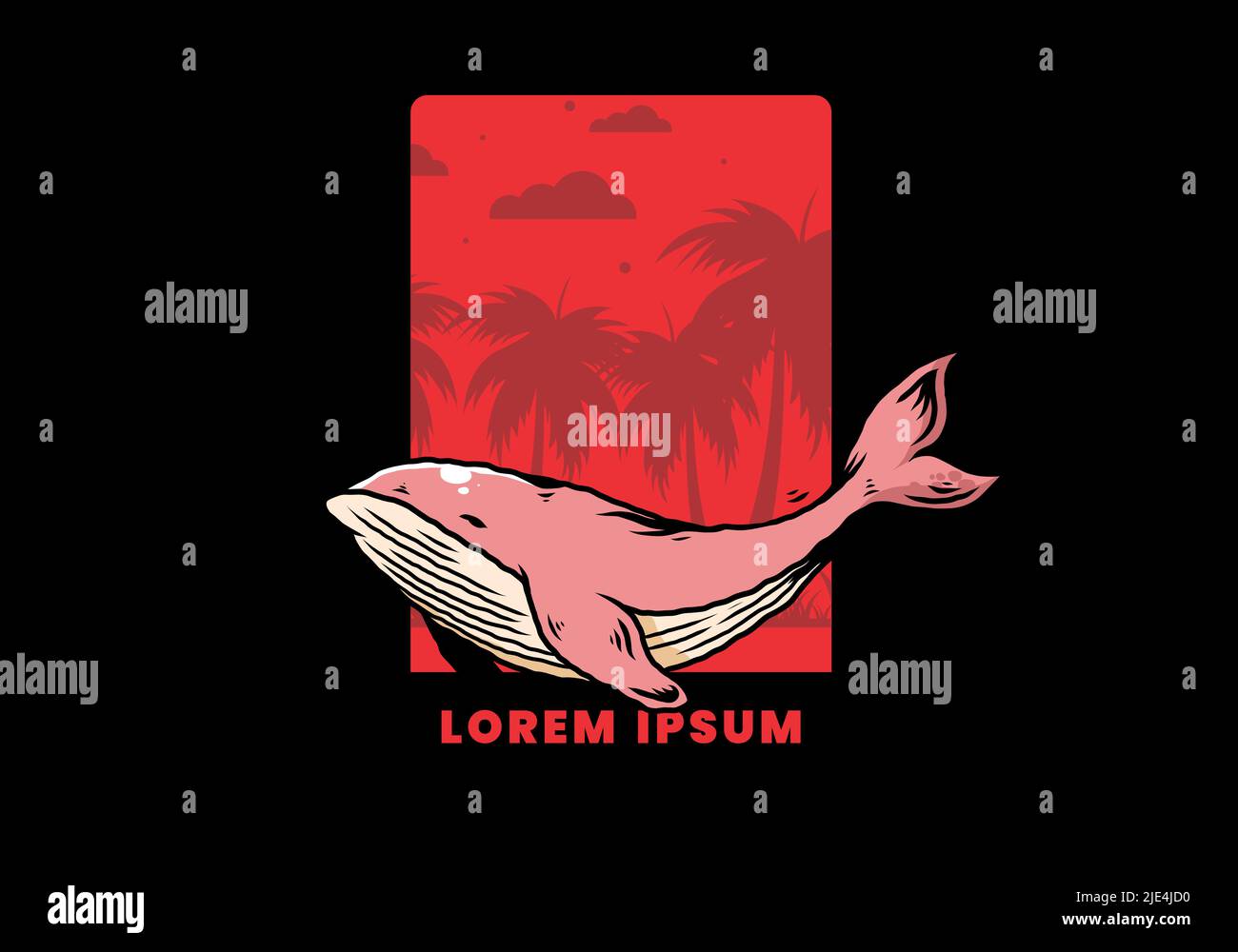 Illustration design of The big whale of ocean Stock Vector Image & Art ...