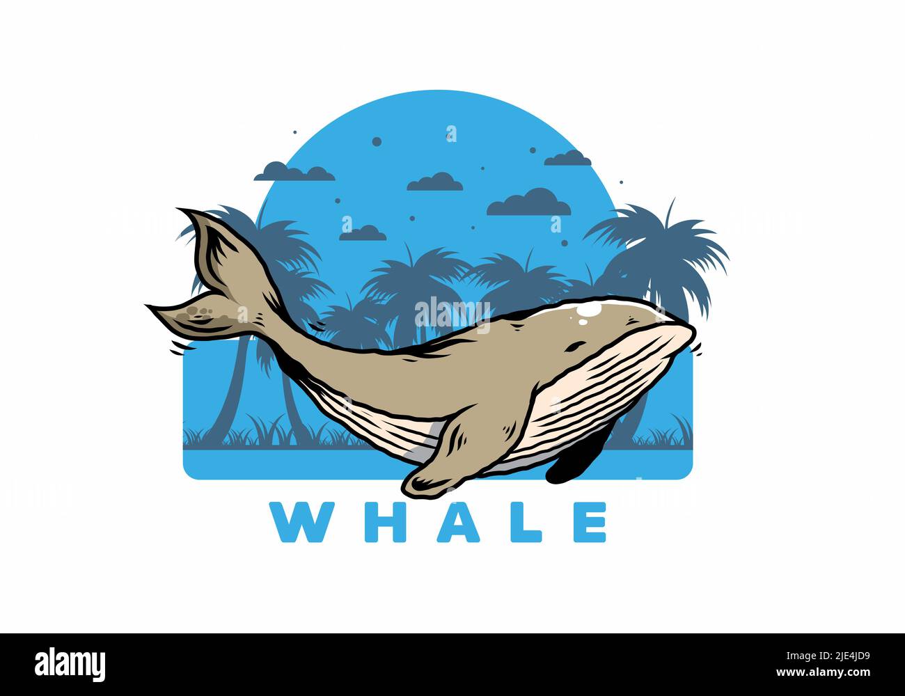 Illustration design of The big whale of ocean Stock Vector Image & Art ...