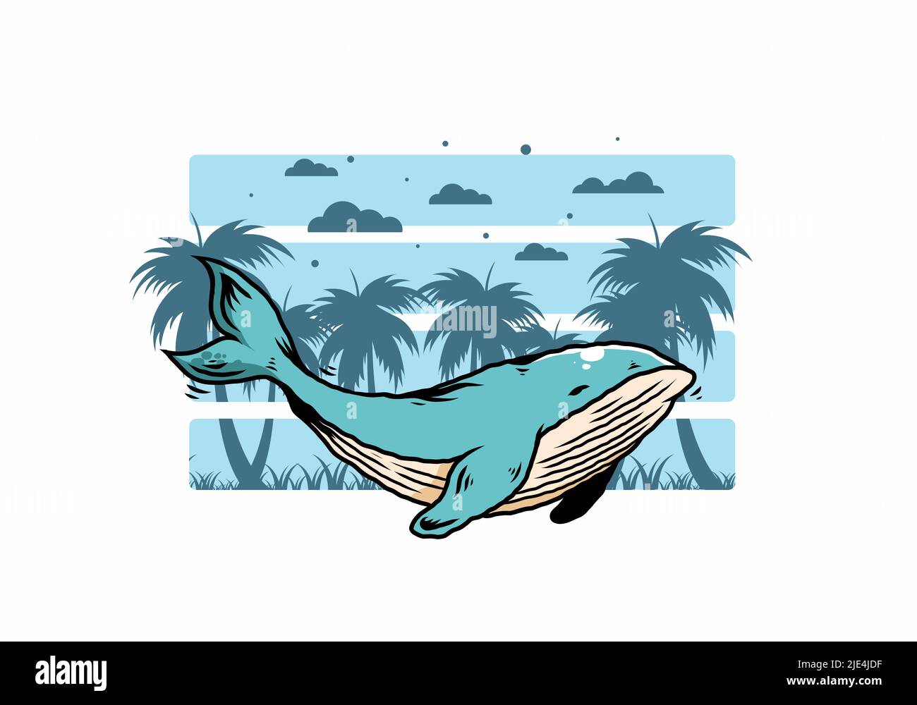 Illustration design of The big whale of ocean Stock Vector Image & Art ...