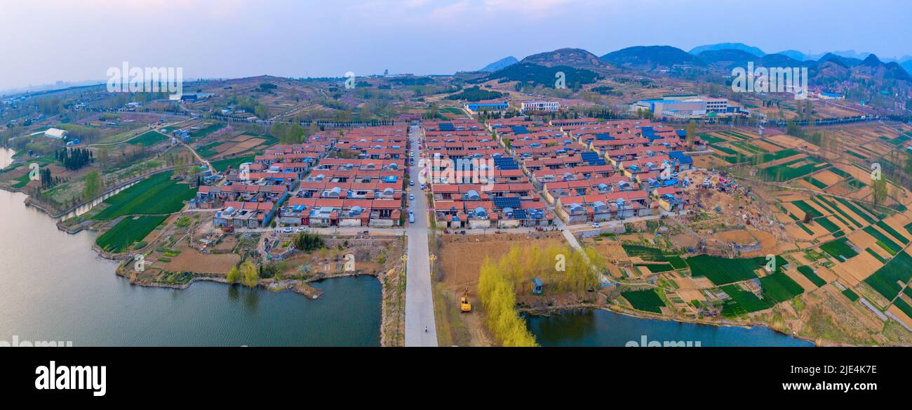 Field the earth and the spring the villages and towns rural areas Stock ...
