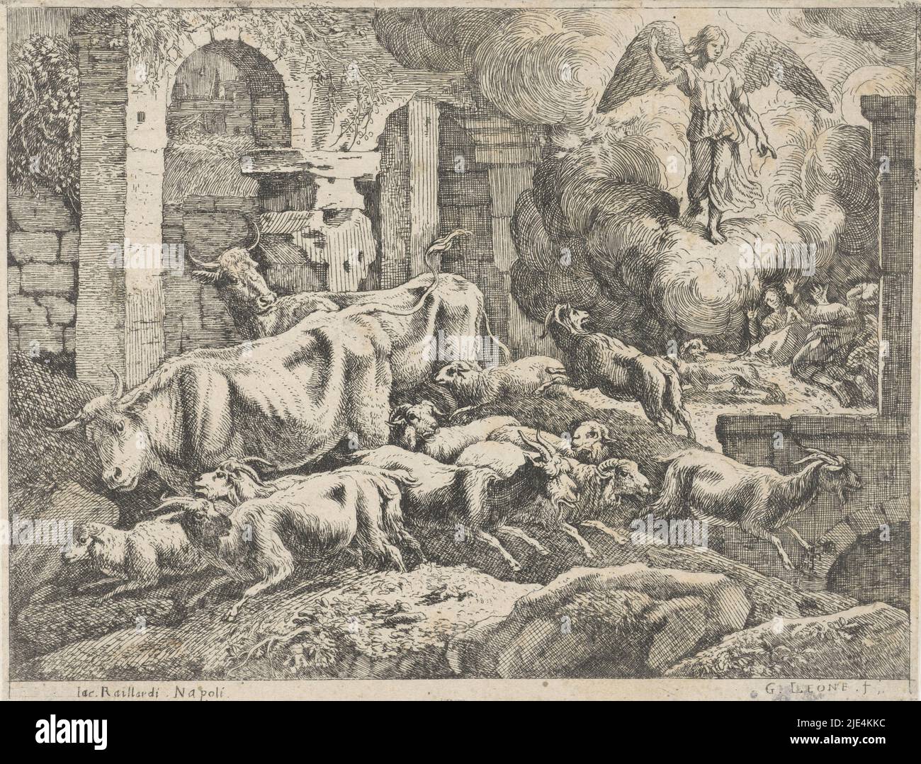 Proclamation to the Shepherds, Govert van der Leeuw, c. 1680, Landscape ...