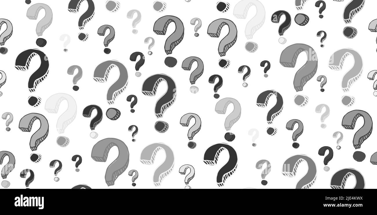 Seamless pattern with hand drawn question marks. Doodle punctuation ...