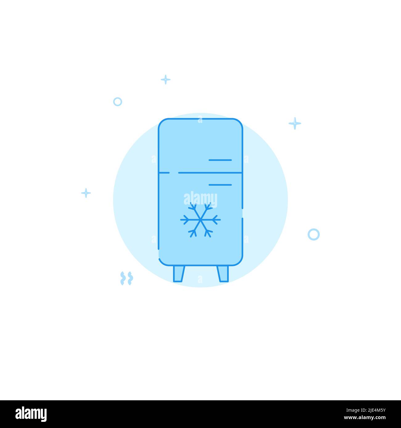 Fridge vector icon. Flat illustration. Filled line style. Blue ...