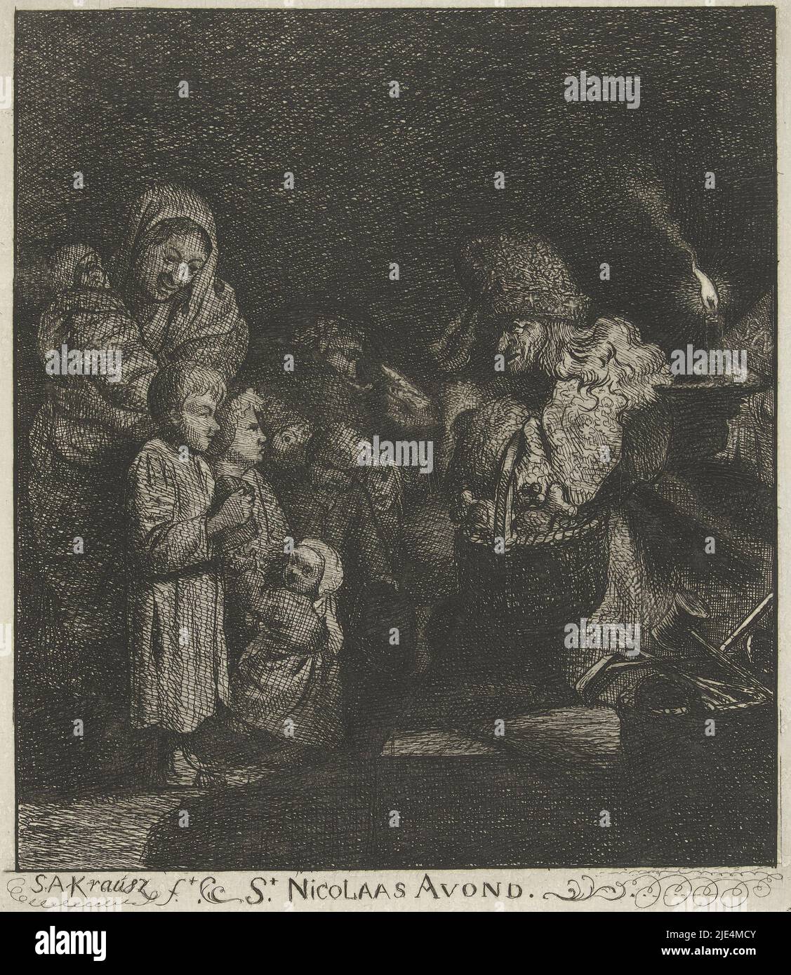 St. Nicholas Eve, Simon Andreas Krausz, 1770 - 1825, In front of St ...