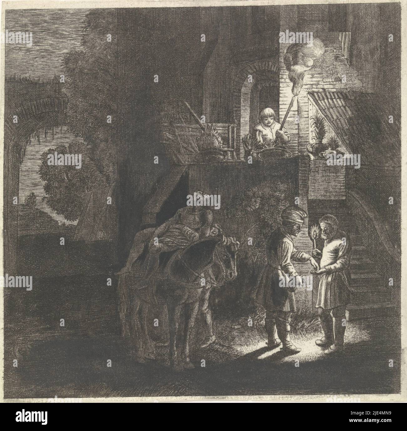 The Good Samaritan pays the innkeeper, Jan van de Velde (II), 1620 ...