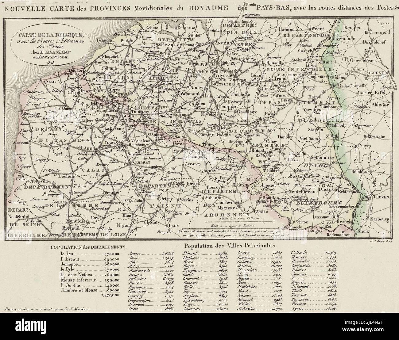 Map of the southern provinces of the Kingdom of the Netherlands and the ...