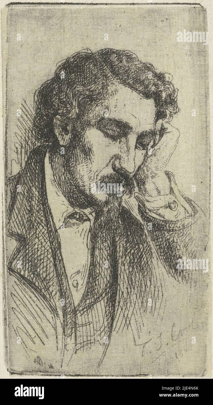 Portrait of the painter Taco Scheltema, print maker: Thomas Simon Cool ...