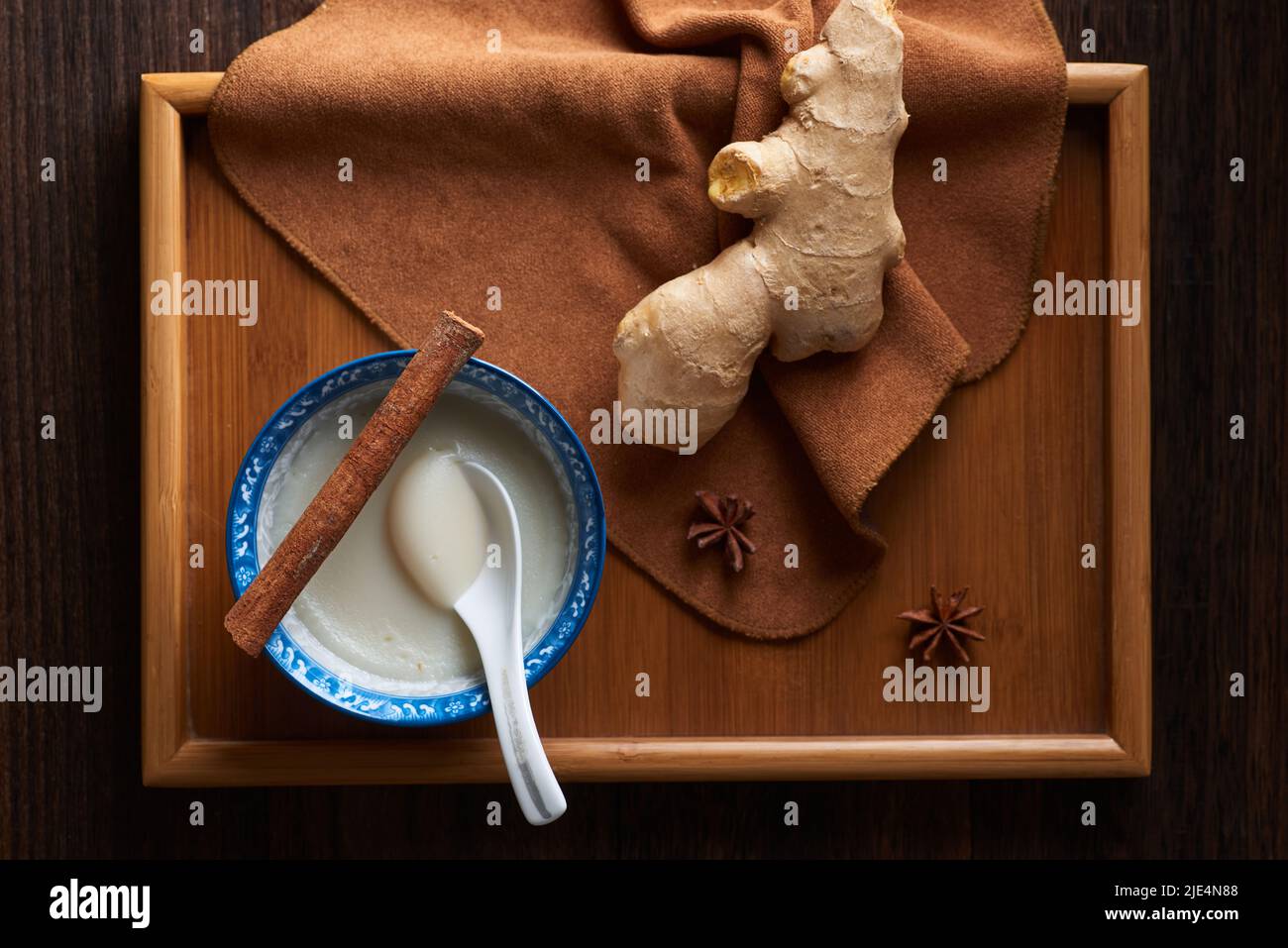 Refined lard and spices like ginger cinnamon aniseed Stock Photo - Alamy