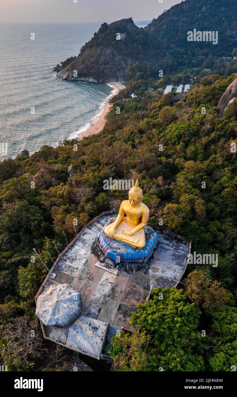 Big Buddha over the Khao Tao reservoir in Hua Hin, in Prachuap Khiri ...