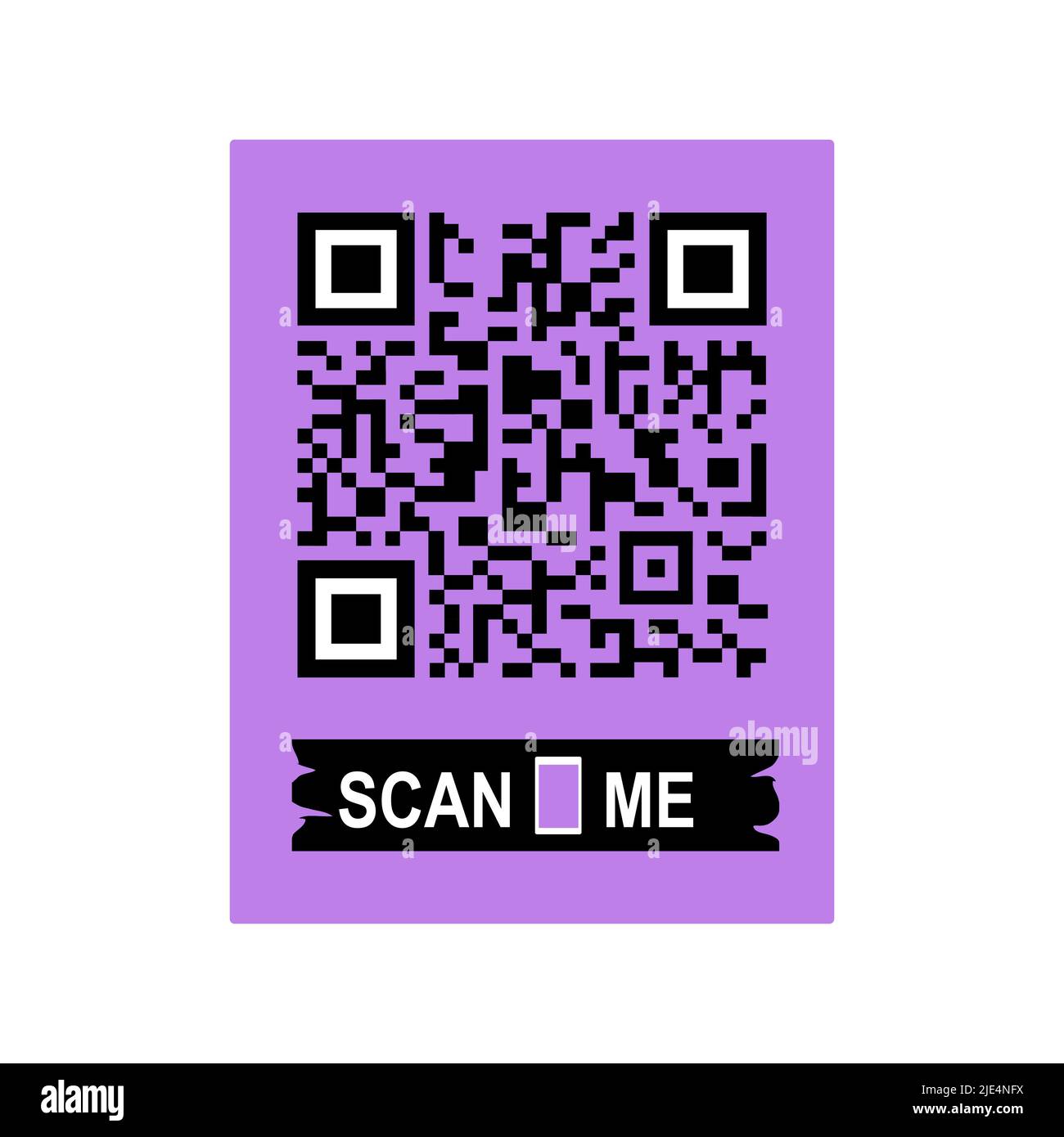 Scan me phone tag. Qrcode for mobile app. Isolated illustration on ...
