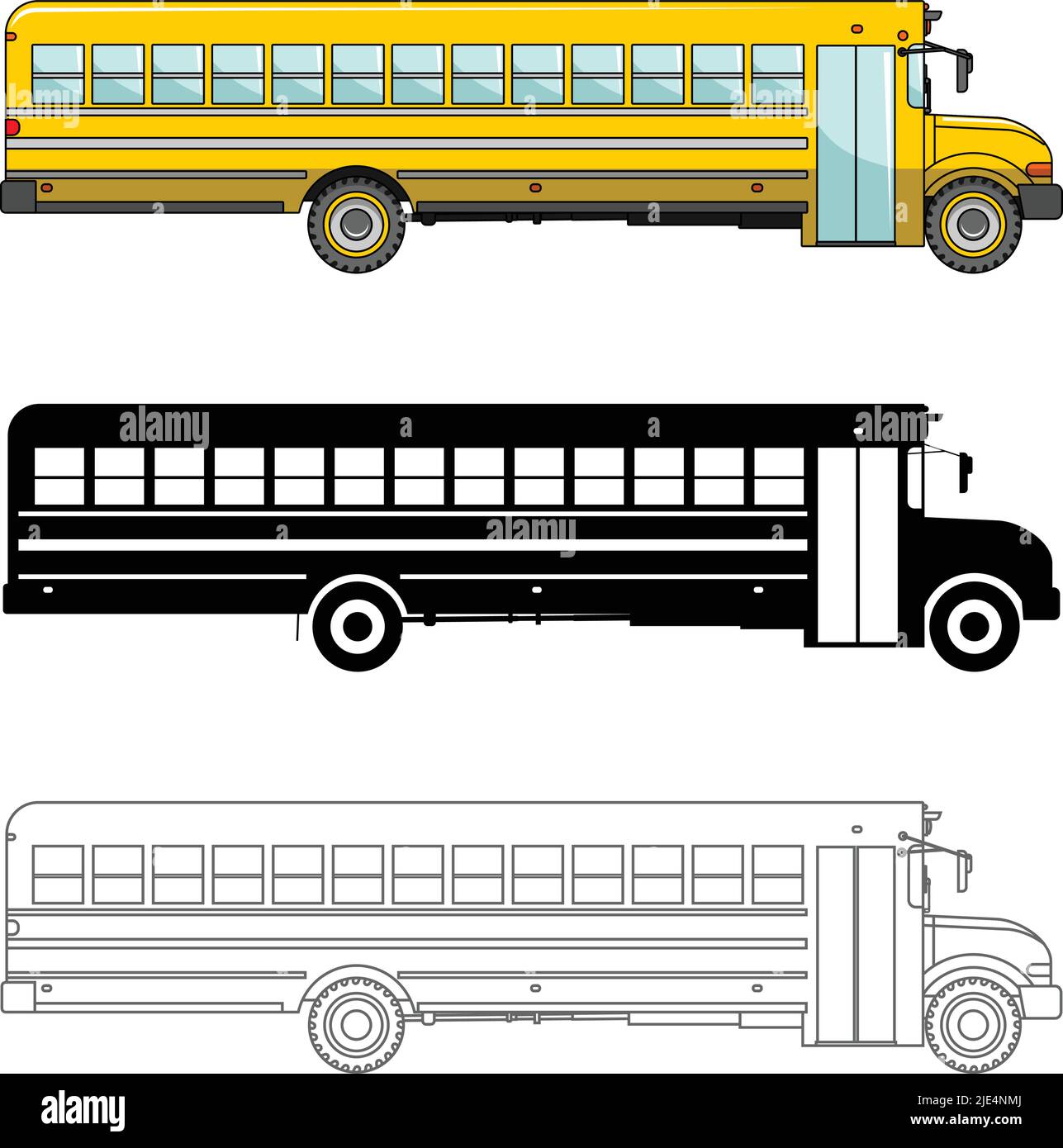 School Bus Side View Drawing