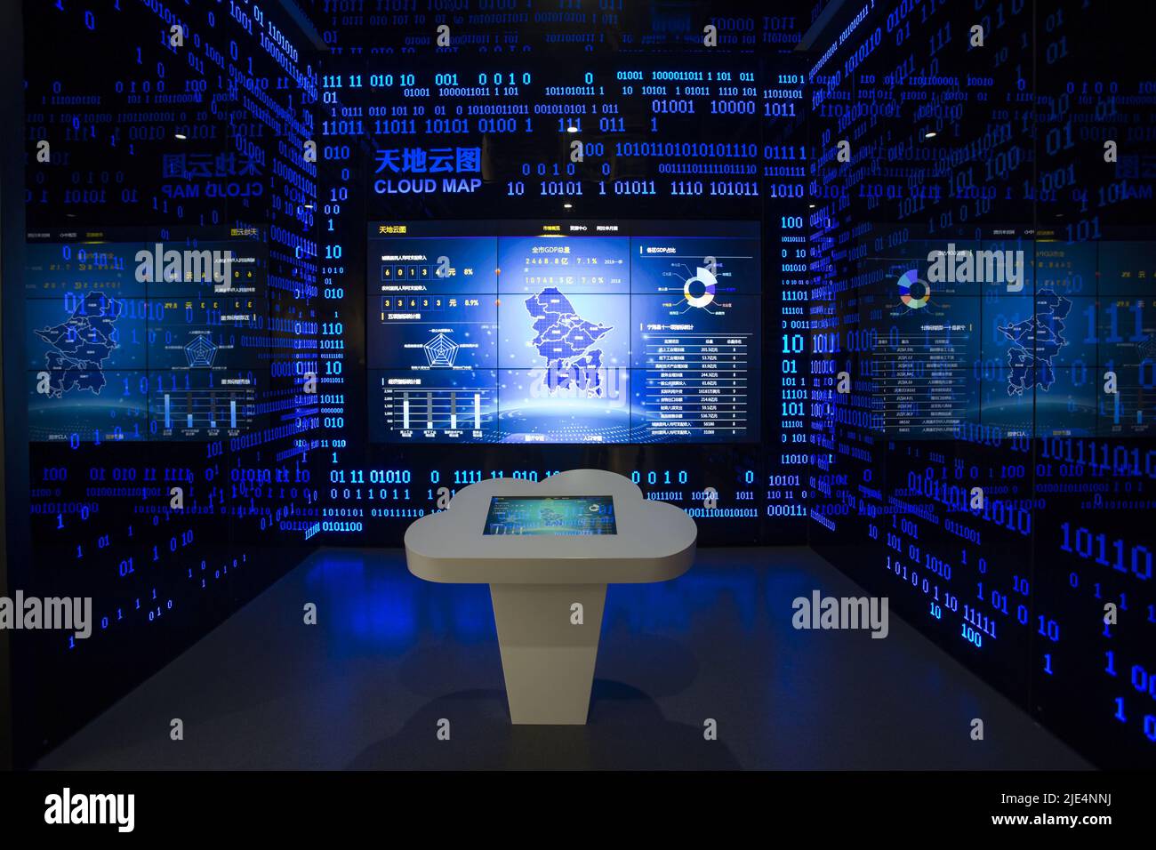In the future data diagrams computer forecast Stock Photo - Alamy