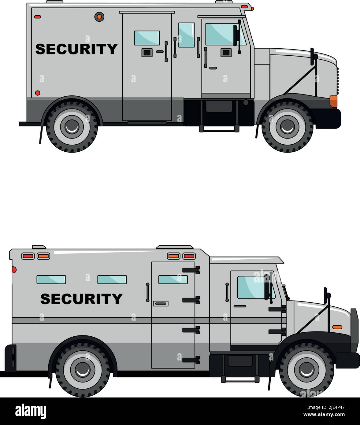 Two variants of the security car in a flat style Stock Vector Image ...