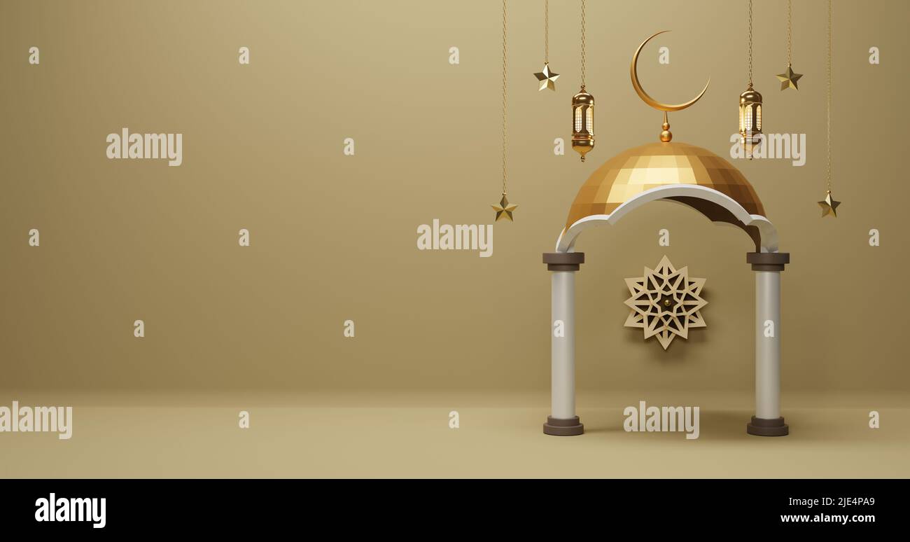 3D rendering Islamic Background Stock Photo - Alamy