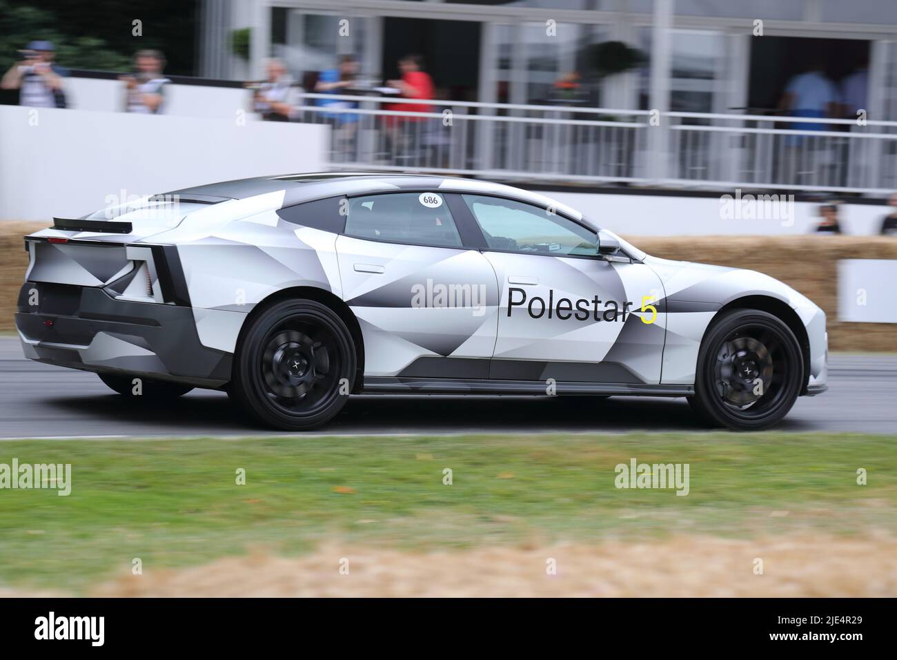 The all-electric Polestar 5 makes its debut still in camouflage at the ...