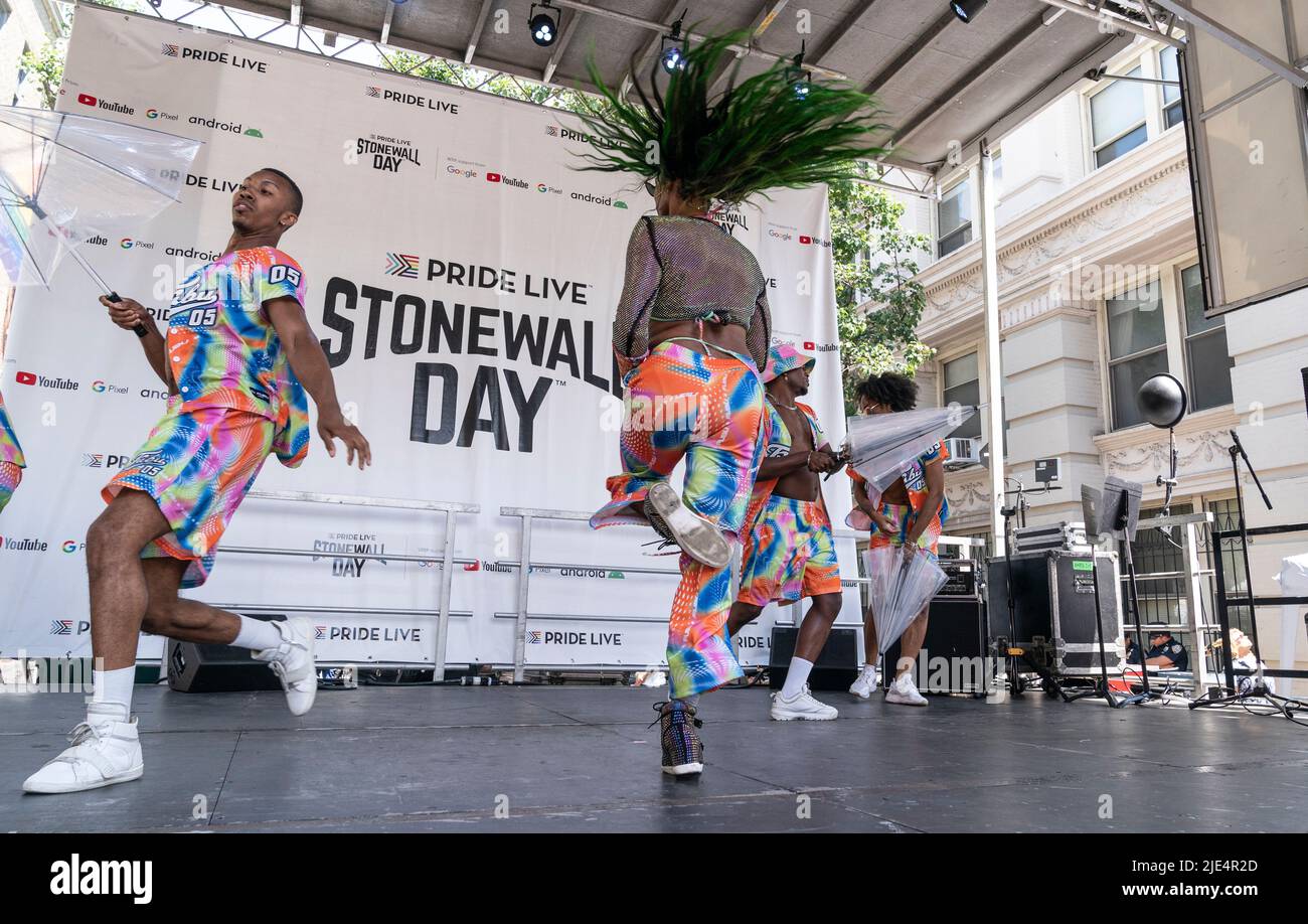 New York, NY - June 24, 2022: Singer Betty performs on stage during Stonewall Day and Visitor ...