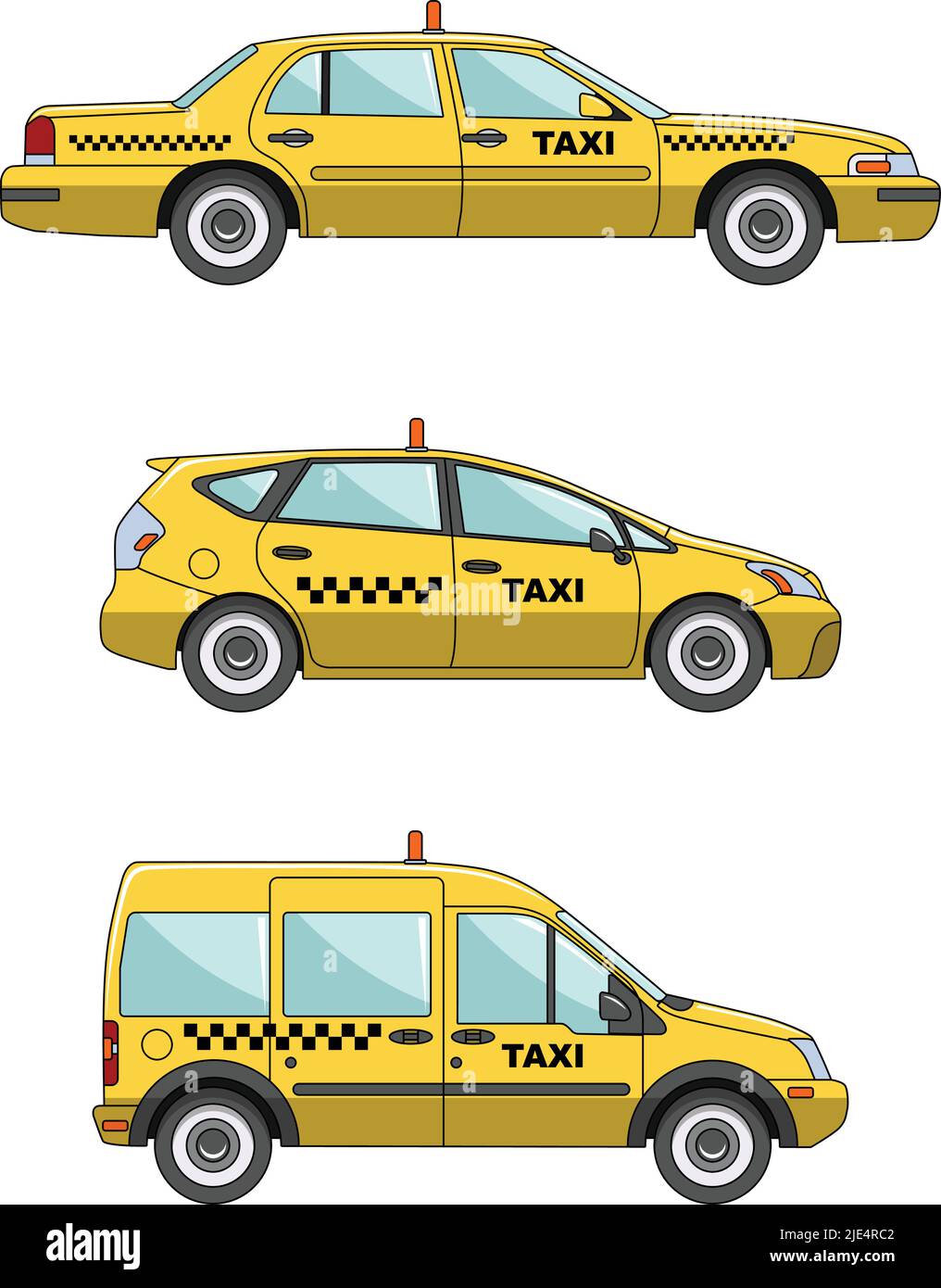 Three variants of the taxi car in a flat style Stock Vector Image & Art ...
